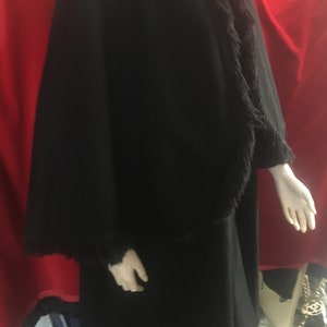 YSL 1960s/70s Redingote Highwayman Black Wool Cloak Yves Saint Laurent ...
