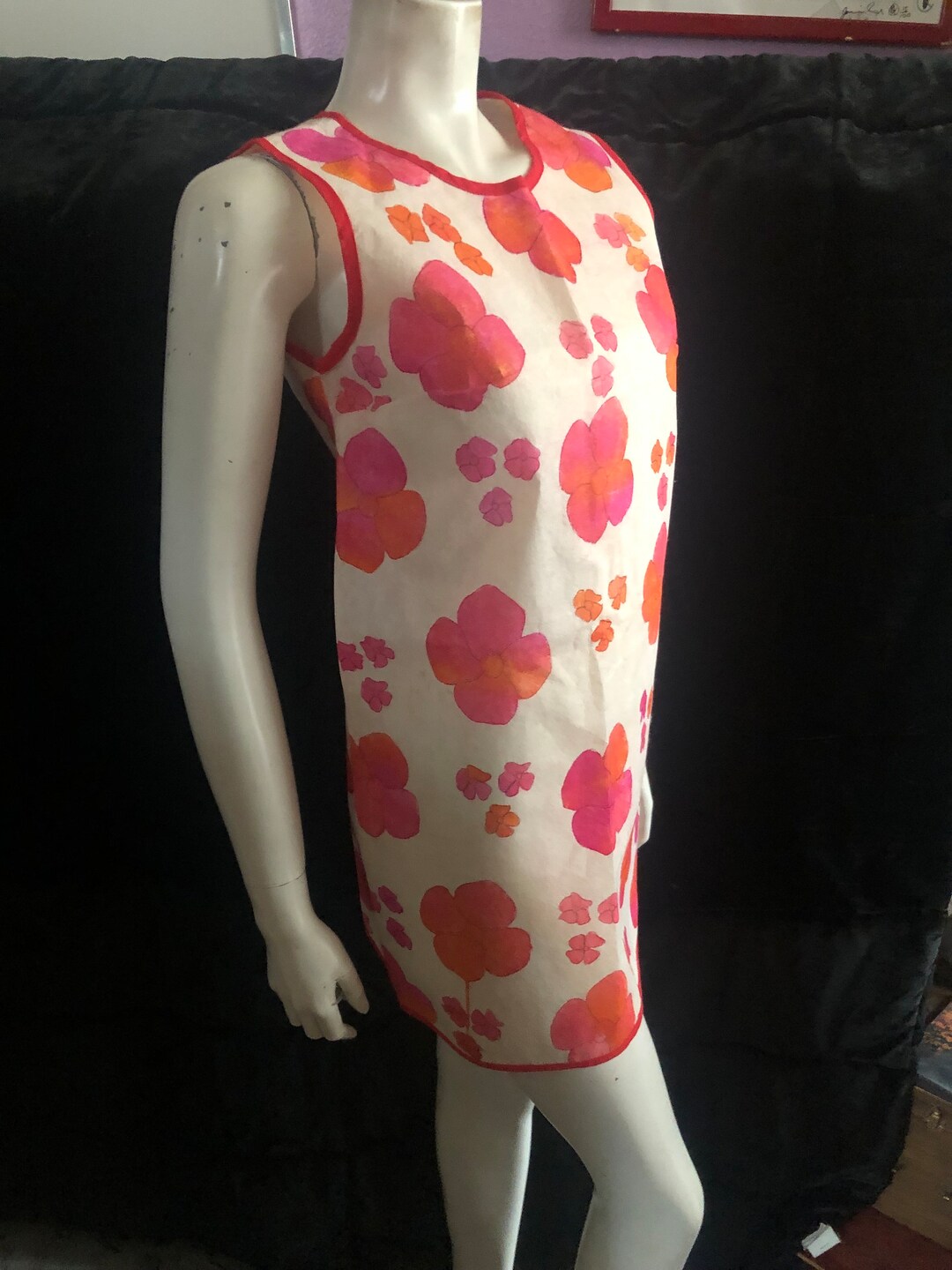 1960s Micro Mini Paper Dress Sleeveless Hippy Flowery XS - Etsy
