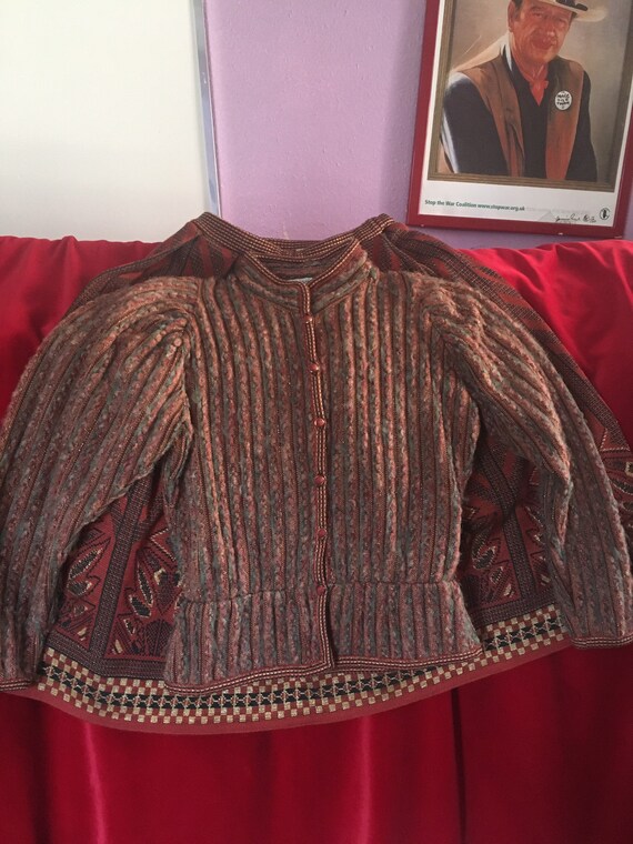 Bill Gibb 1970s/80s Pleated Skirt Jacket Lurex Knit E… - Gem