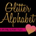 Gold Glitter Alphabet Clipart, Glitter Alphabet Clip Art, Gold Glitter ...