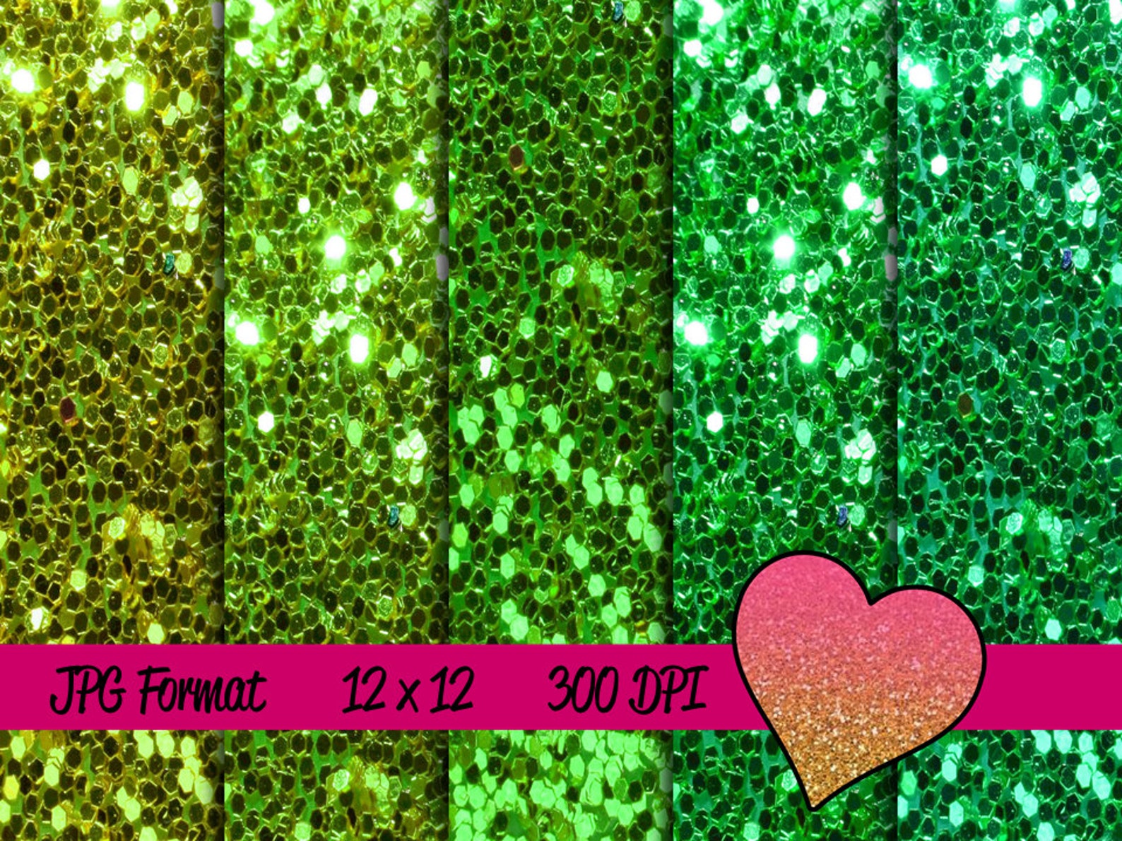 Green Glitter Digital Paper, Green Grass Backdrop, Printable Glitter ...