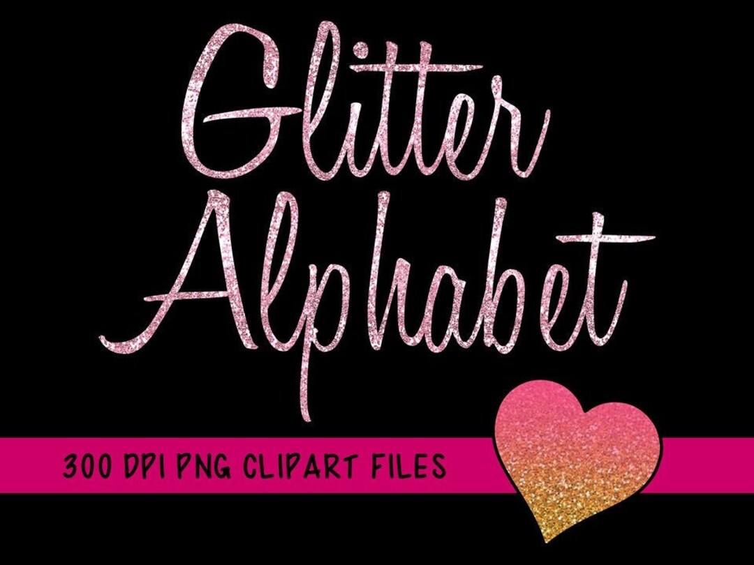Rose Gold Glitter Alphabet Clipart, Glitter Alphabet Clip Art, Rose ...