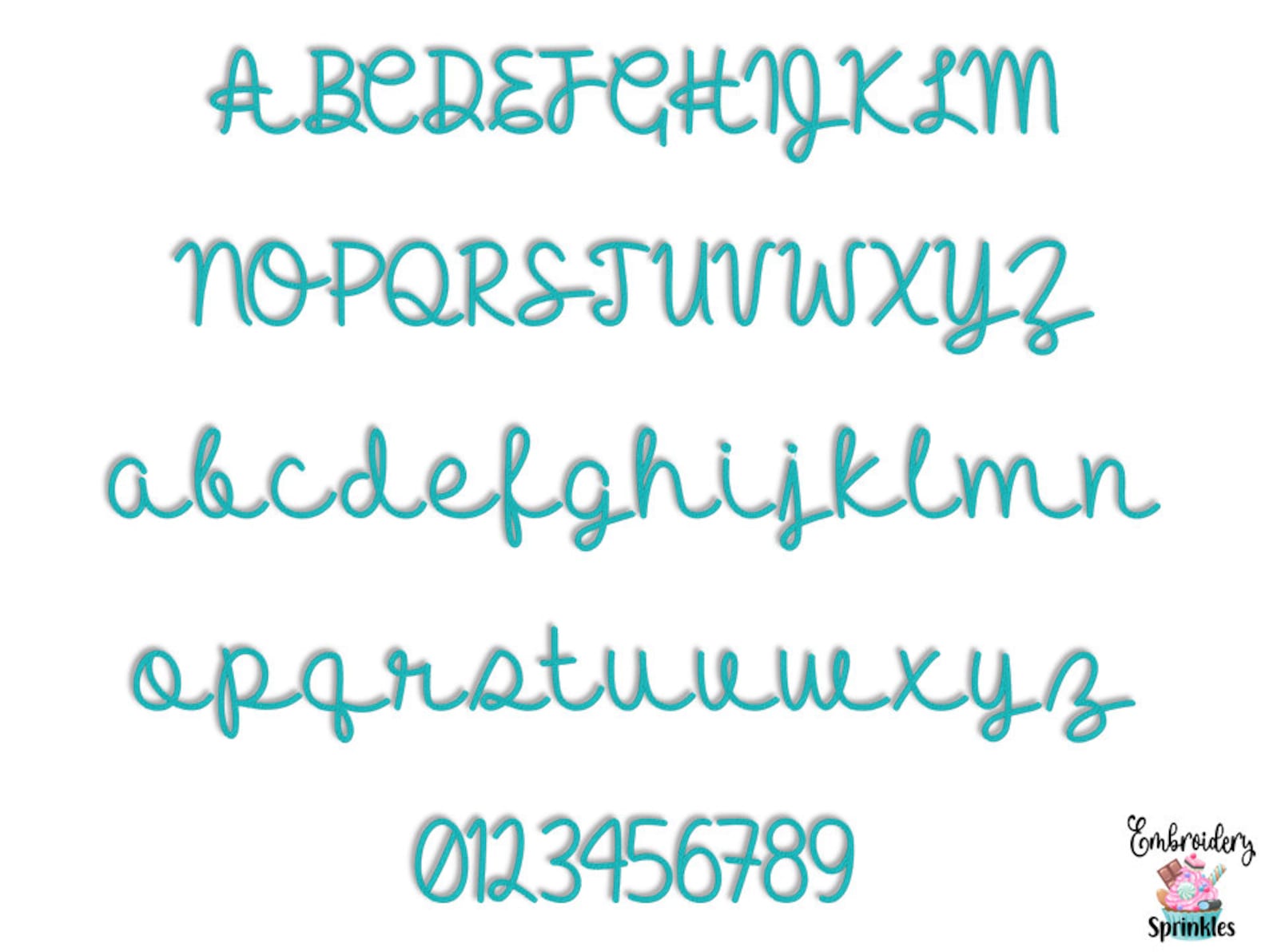 Cursive Embroidery Font Alphabet, Script Machine Embroidery Font, BX ...