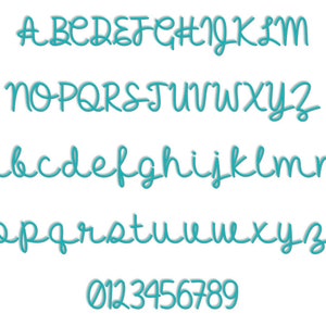 Cursive Embroidery Font Alphabet, Script Machine Embroidery Font, BX ...