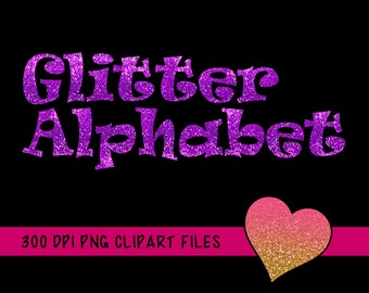 Pink Glitter Alphabet Clipart, Glitter Alphabet Clip Art, Pink Glitter ...