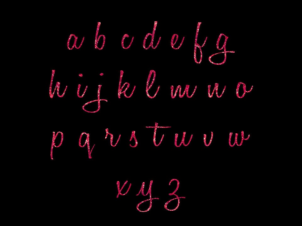 Pink Glitter Alphabet Clipart, Glitter Alphabet Clip Art, Pink Glitter ...
