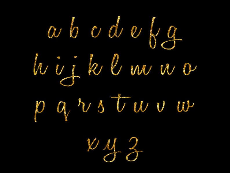 Gold Glitter Alphabet Clipart Glitter Alphabet Clip Art Gold - Etsy