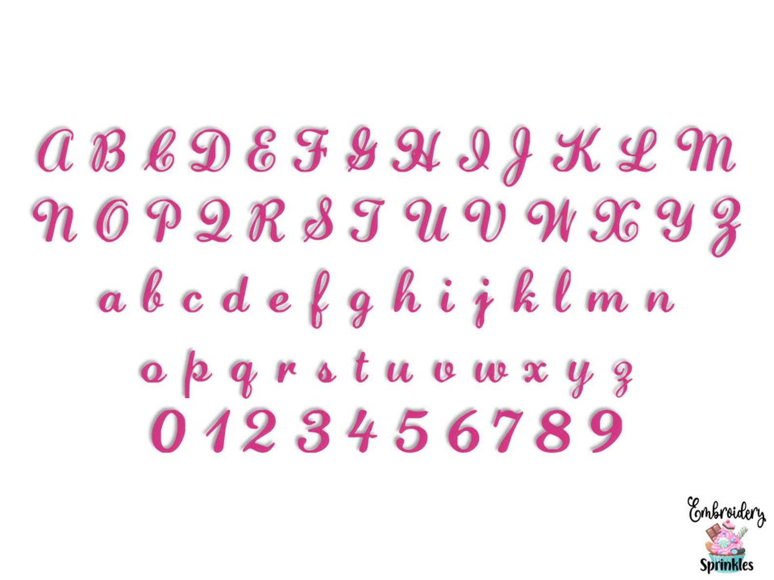 Cursive Embroidery Font Alphabet, Elegant Embroidery Font, BX Script ...