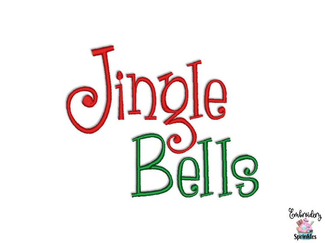 Jingle Bells Machine Embroidery Font Alphabet, PES Embroidery Machine ...