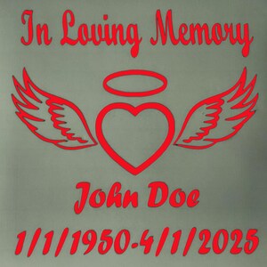 In Memory 5" Vinyl Car Window/laptop Sticker - Etsy