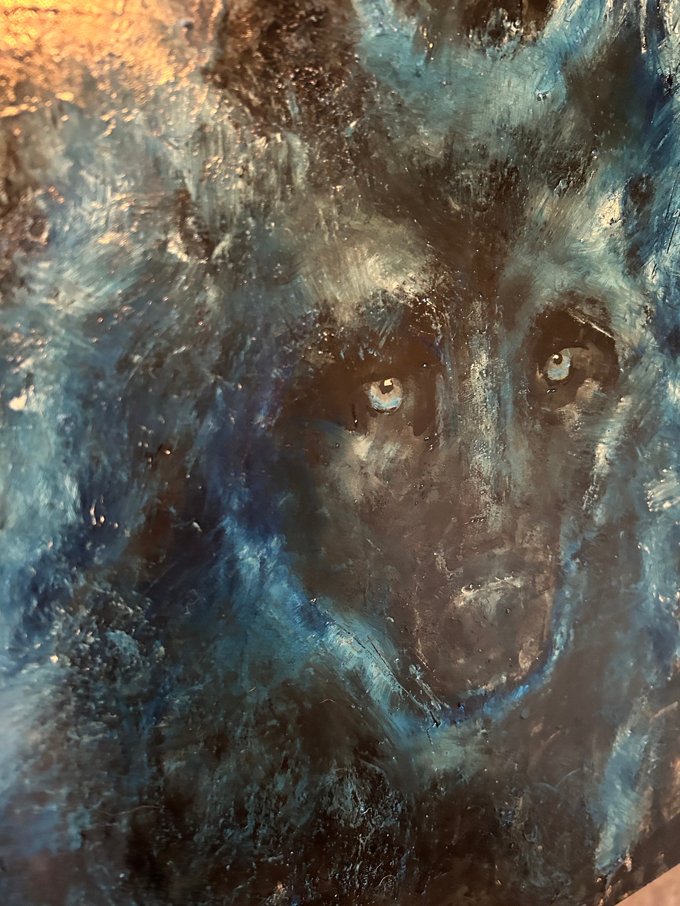 Wolf Oil Painting Original Art Fine Art Abstract Art - Etsy
