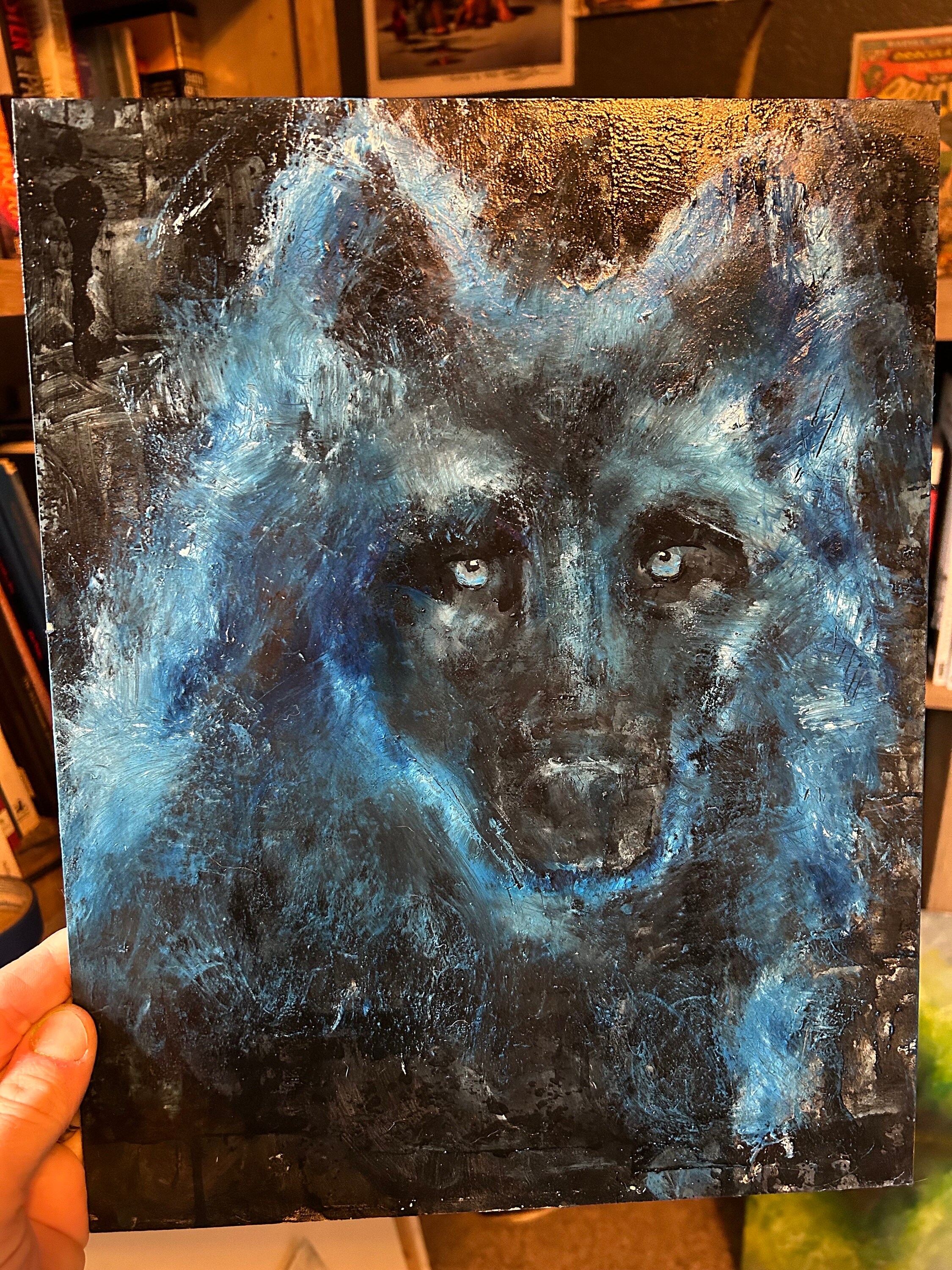 Wolf Oil Painting Original Art Fine Art Abstract Art - Etsy