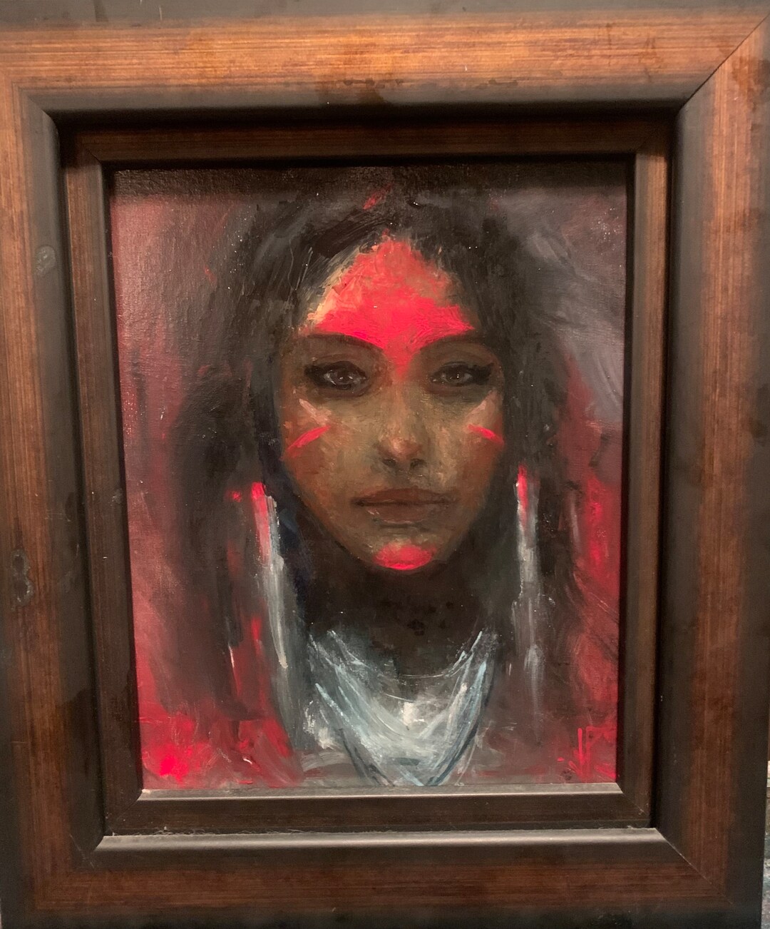 Native American Woman Princess Female Warrior Abstract Art Original Art ...