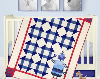 Robot quilt | Etsy