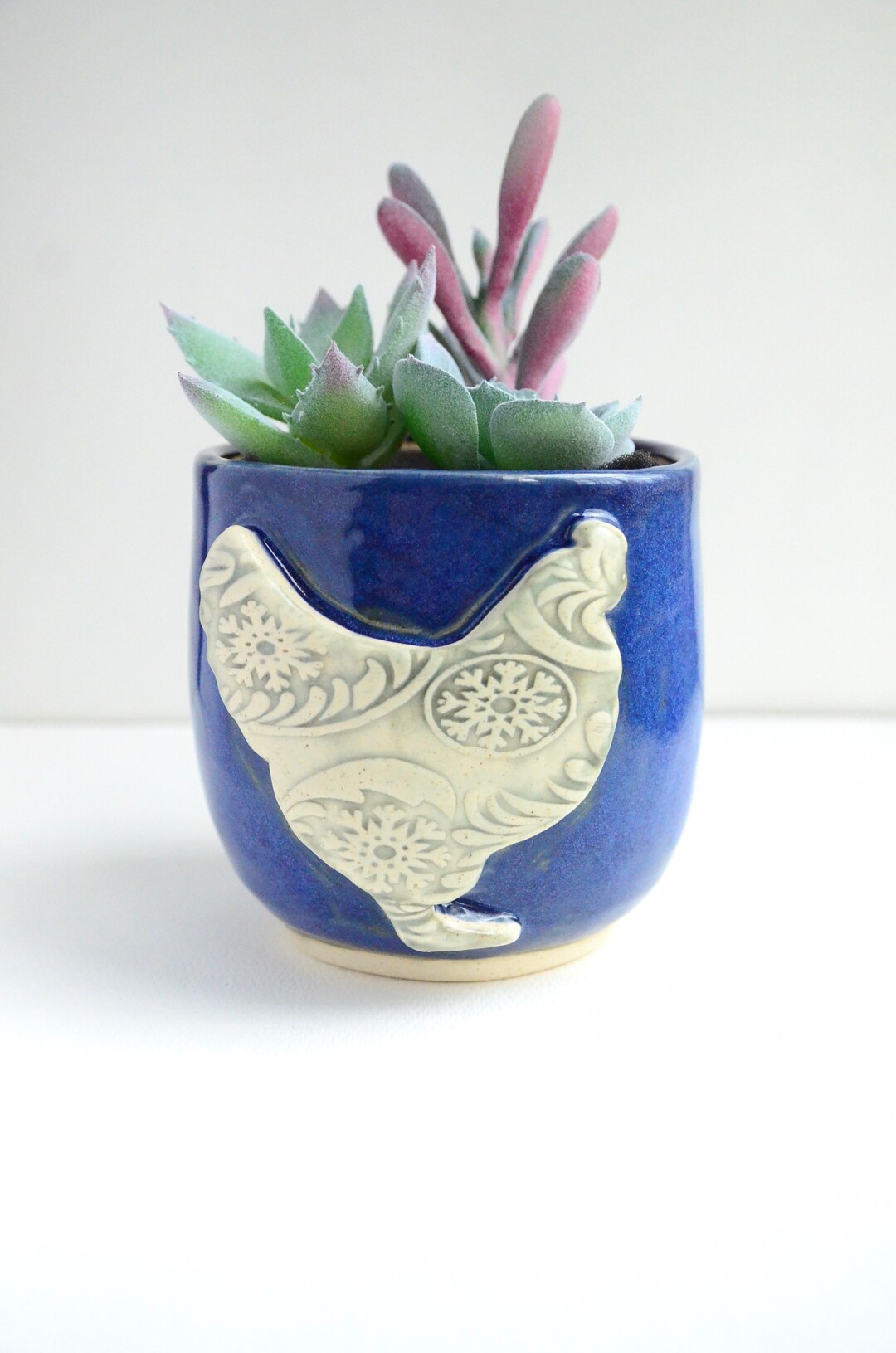PREORDER: Sapphire Blue Chicken Pot Chicken Planter Animal Ceramics ...