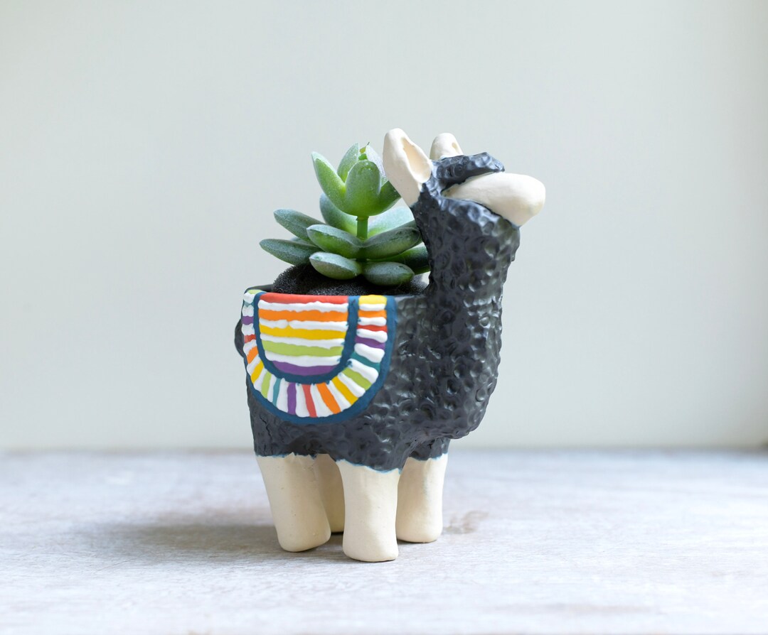 PREORDER: Mini Rainbow Road Llama Pot Llama Planter Animal Ceramics ...