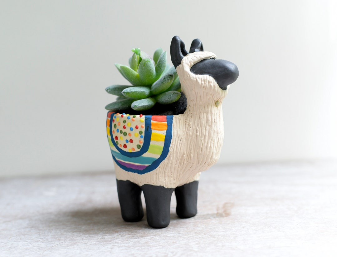PREORDER: Rainbow Sprinkles Mini Llama Pot Llama Planter Animal ...