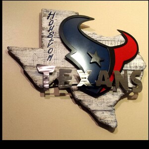 Houston Texans 3D Multi-layered Metal Wall Art on Reclaimed Pallet Wood ...