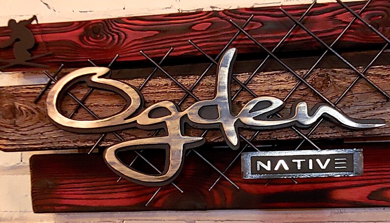 Modern Rustic Sign Backlit LED Lights Metal and Reclaimed - Etsy