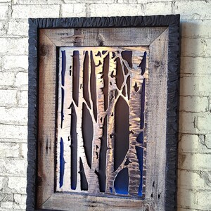 RUSTIC TIMBERS- Abstract Shadow Art With Hand Notched Reclaimed Frame ...