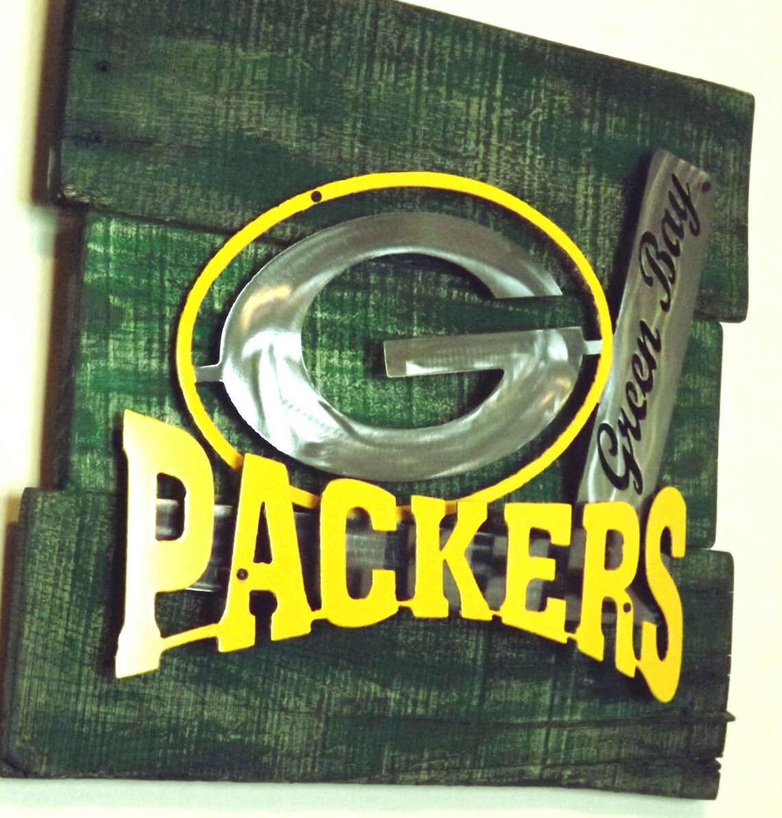 Green Bay Packers Multi-layered Metal Art on a Reclaimed Wood - Etsy