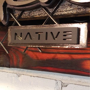 Modern Rustic Sign, Backlit LED Lights, Metal and Reclaimed Wood ...