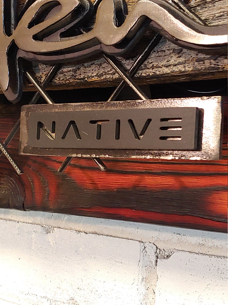 Modern Rustic Sign Backlit LED Lights Metal and Reclaimed - Etsy