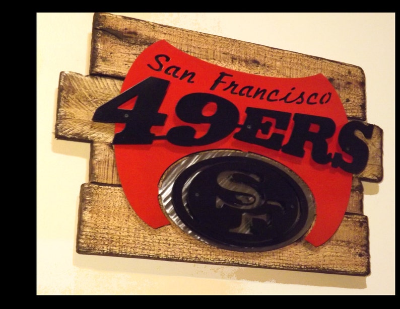San Francisco 49ERS 3D Layered Metal Wall Art on Reclaimed - Etsy