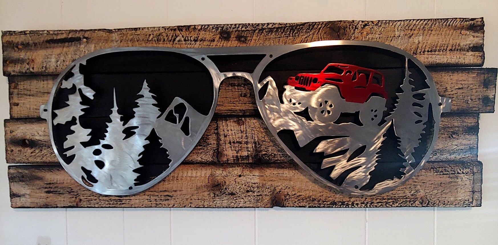 JEEP TRAIL Shades, Vintage Aviators, Metal Art, Reclaimed Wood ...