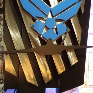 Metal Air Force American Flag Mounted on a Modern Skull Graphic Frame ...