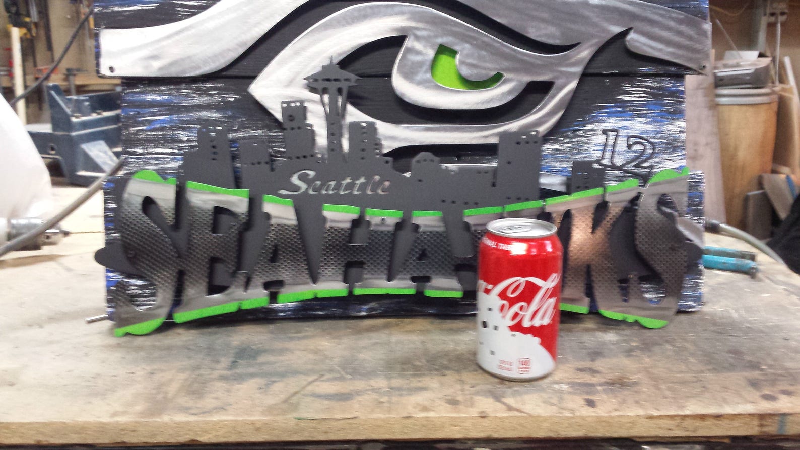 Seattle Seahawks 3D Layered Brushed Metal Wall Art on | Etsy