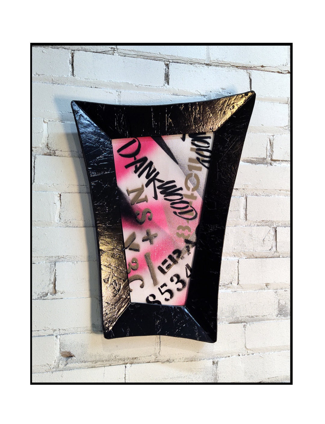 Dankwood Whimsical BLACK Graffiti Upcycled Chip Frame, Chalk Board ...
