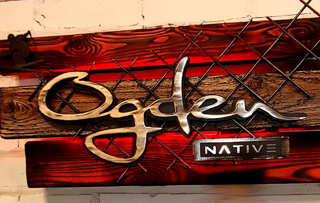 Modern Rustic Sign, Backlit LED Lights, Metal and Reclaimed Wood ...
