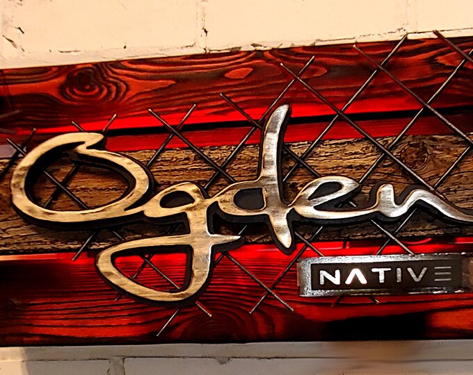 Modern Rustic Sign, Backlit LED Lights, Metal and Reclaimed Wood ...