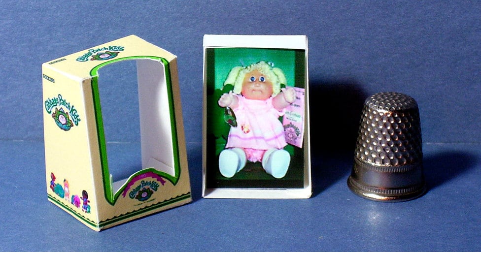 Cabbage Patch Kid Girl Doll Box - Dollhouse Miniature - 1:12 Scale ...