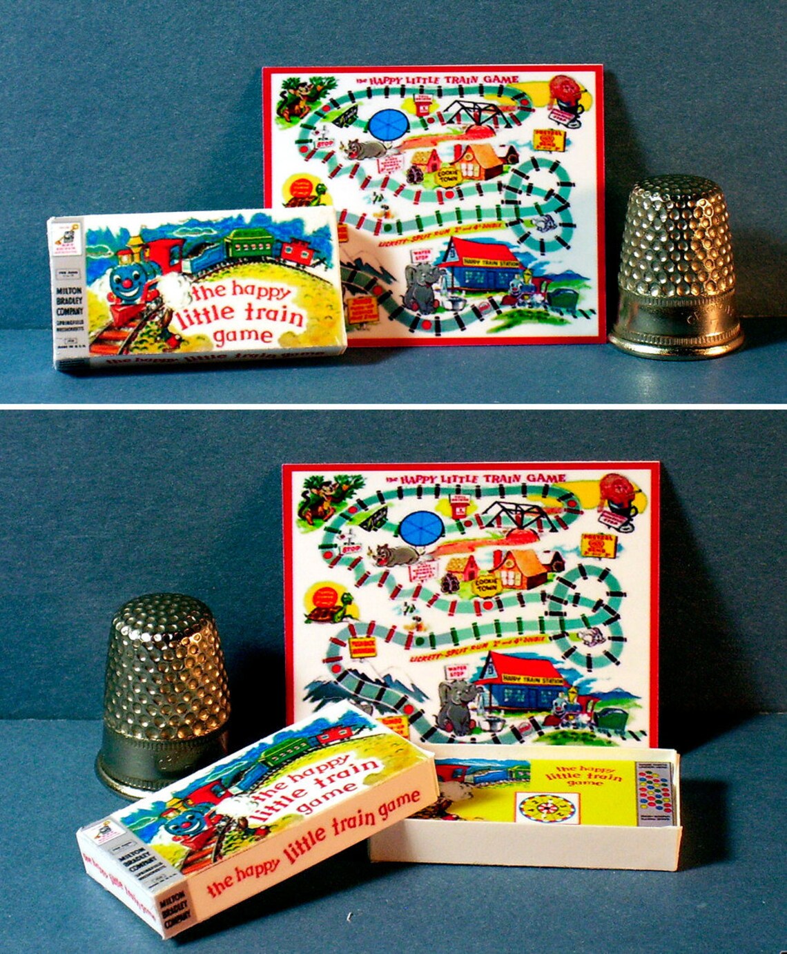Happy Little Train Game - Dollhouse Miniature - 1:12 Scale Game Box and ...
