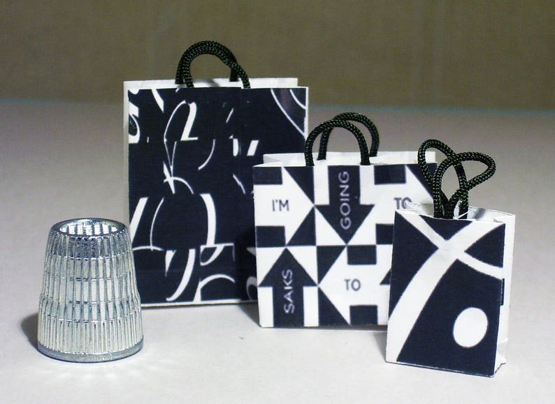 Saks 5th Avenue Shopping Bag and Gift Box Set Dollhouse - Etsy UK