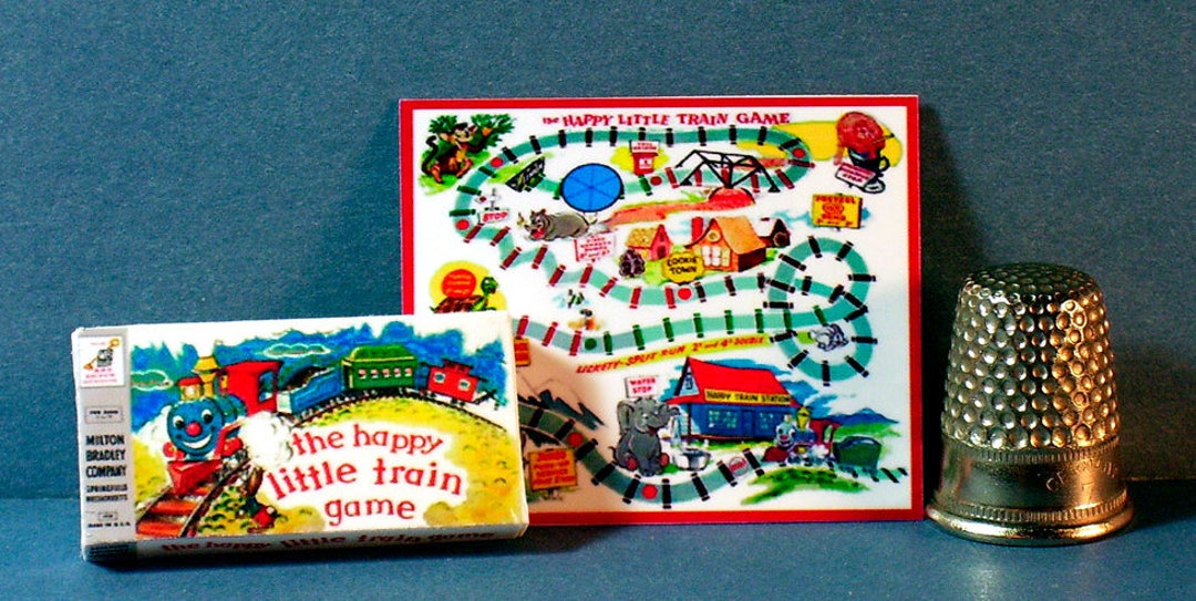 Happy Little Train Game - Dollhouse Miniature - 1:12 Scale Game Box and ...
