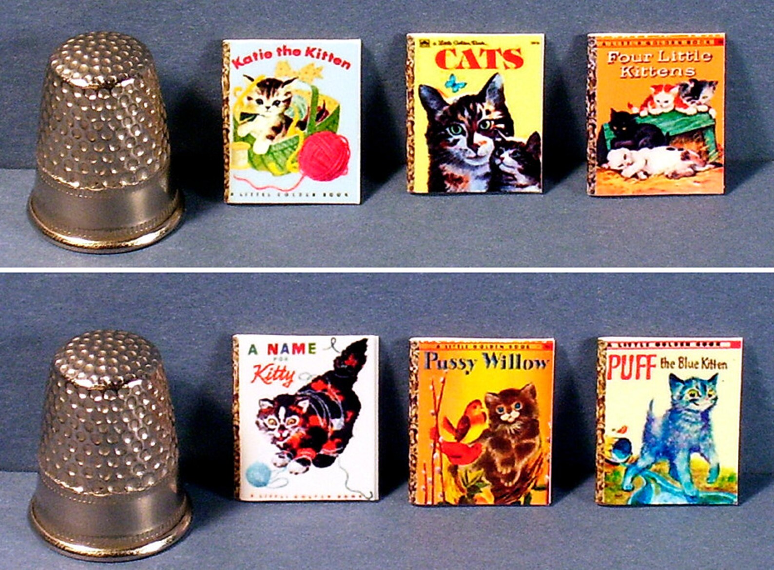 Cats and Kittens 6 Little Golden Books Dollhouse Miniature | Etsy