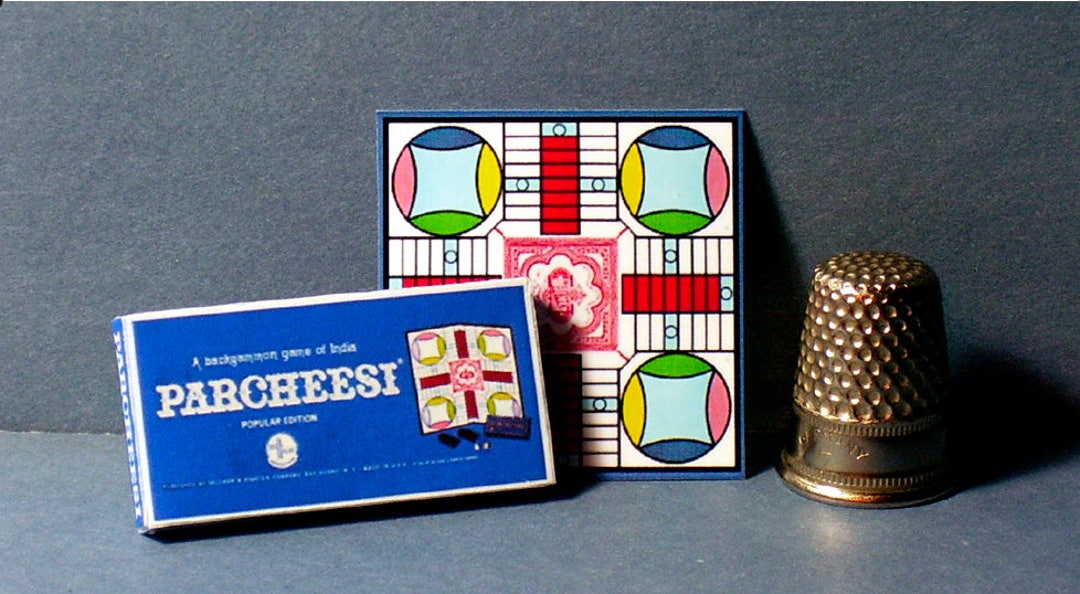 Parcheesi Game 1959 - Dollhouse Miniature 1:12 Scale - Dollhouse ...