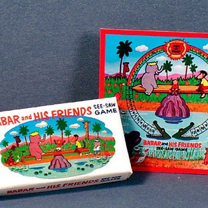 Babar Game and Book - Dollhouse Miniature 1:12 Scale - Game Box, Game ...
