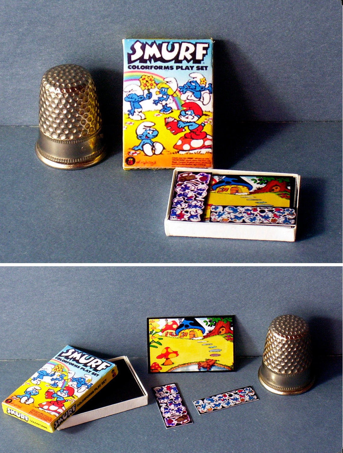 Smurf Colorforms Play Set Box Dollhouse Miniature 1:12 Scale - Etsy
