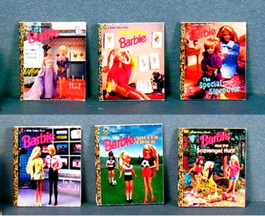 Barbie Boxed Set of 6 Little Golden Books - Dollhouse Miniature 1:12 ...