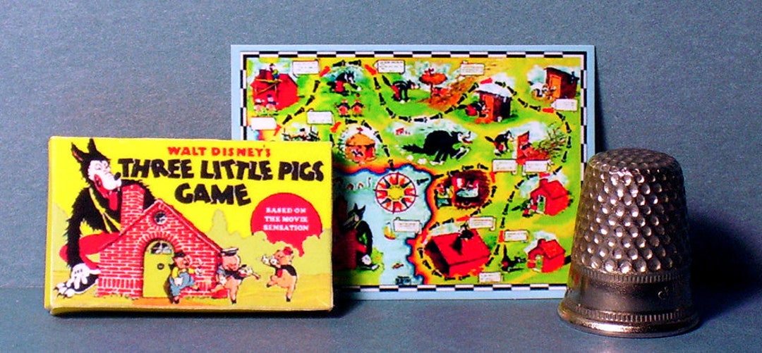 Three Little Pigs Game Dollhouse Miniature 1:12 Scale Dollhouse ...