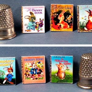 Bunny Rabbits - 6 Little Golden Books - Doll House Miniature - 1:12 ...