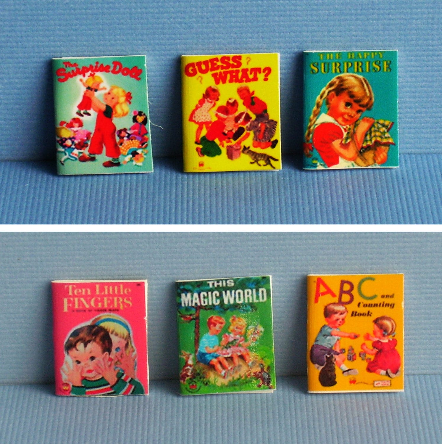1950s Children Covers - Set of 6 Wonder Books - Dollhouse Miniature - 1 ...