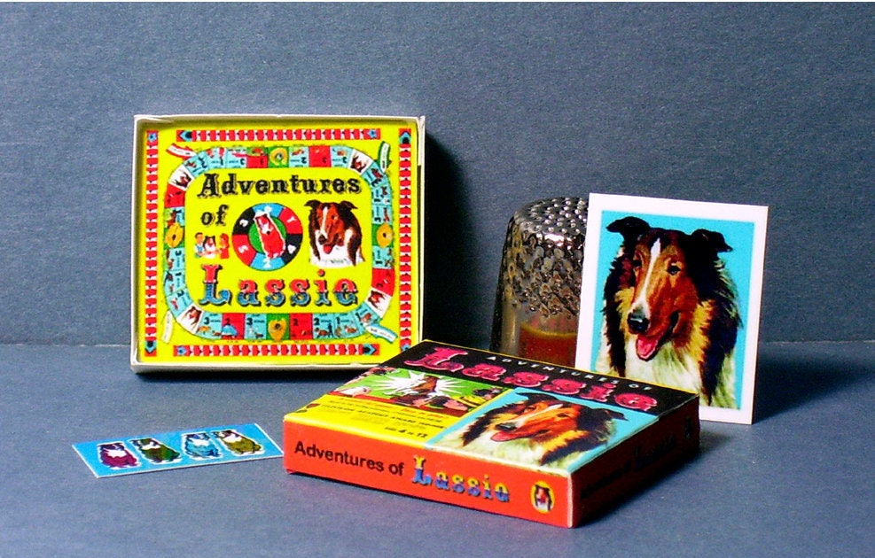 Lassie Game and Glossy Photo - Dollhouse Miniature 1:12 Scale ...