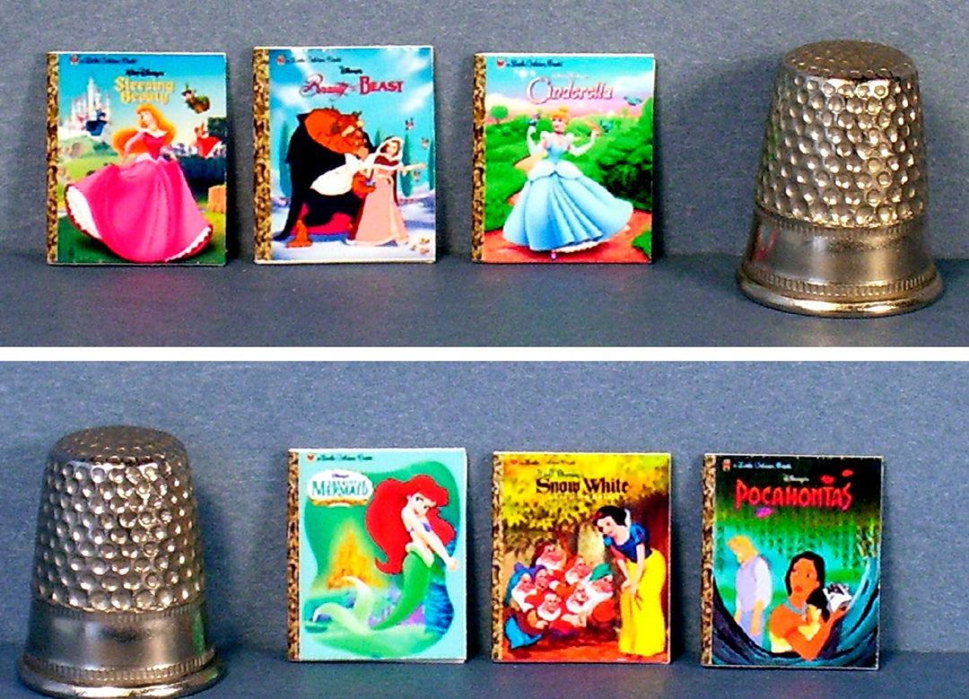 Disney Princess Set 1 - 6 Little Golden Books - Dollhouse Miniature - 1 ...