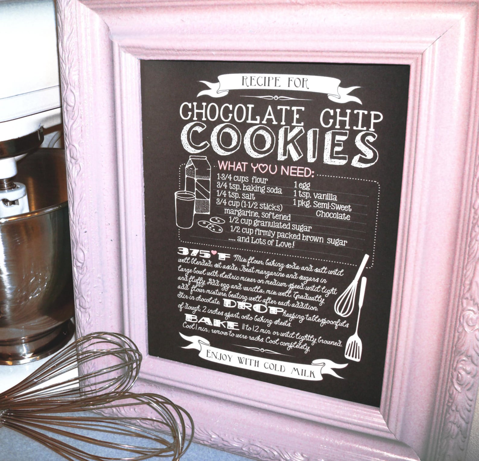 Chocolate Chip Cookie Art Recipe, Chalk, Chalkboard, Cookies, Kitchen ...