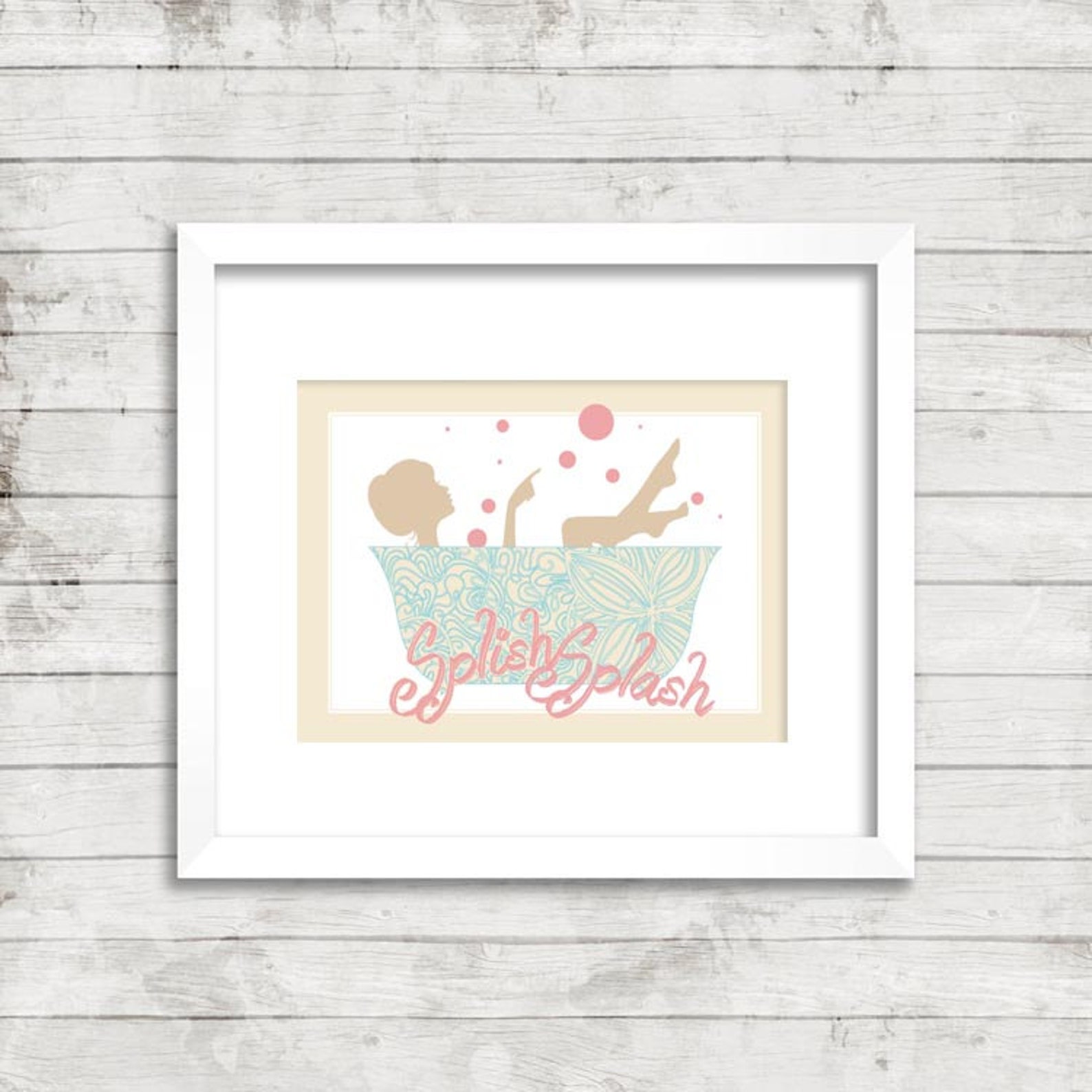 Splish-splash Bathroom Art Decor Bath Tub Bubbles Girl - Etsy